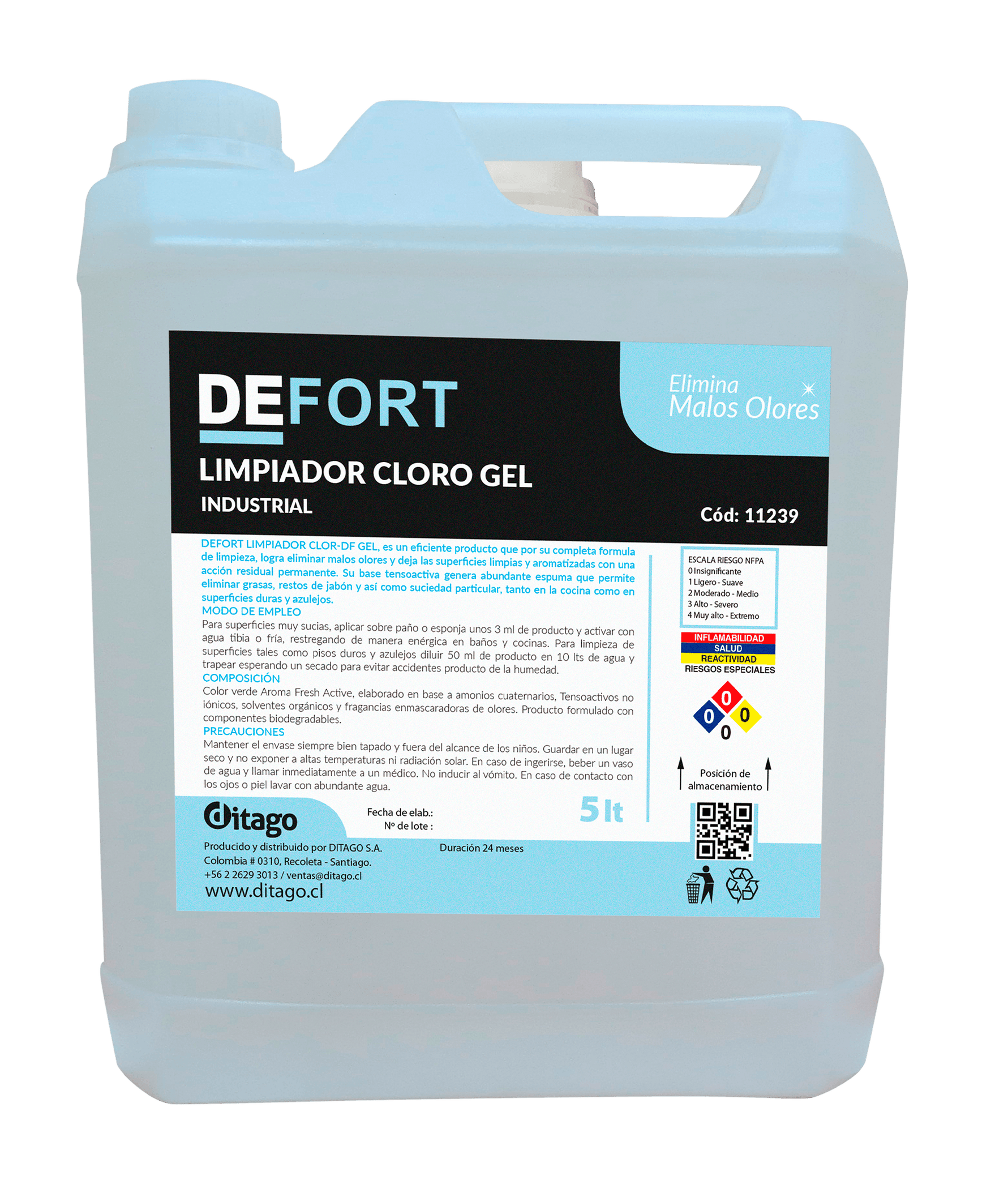 DEFORT CLORO GEL 5L — Ditago