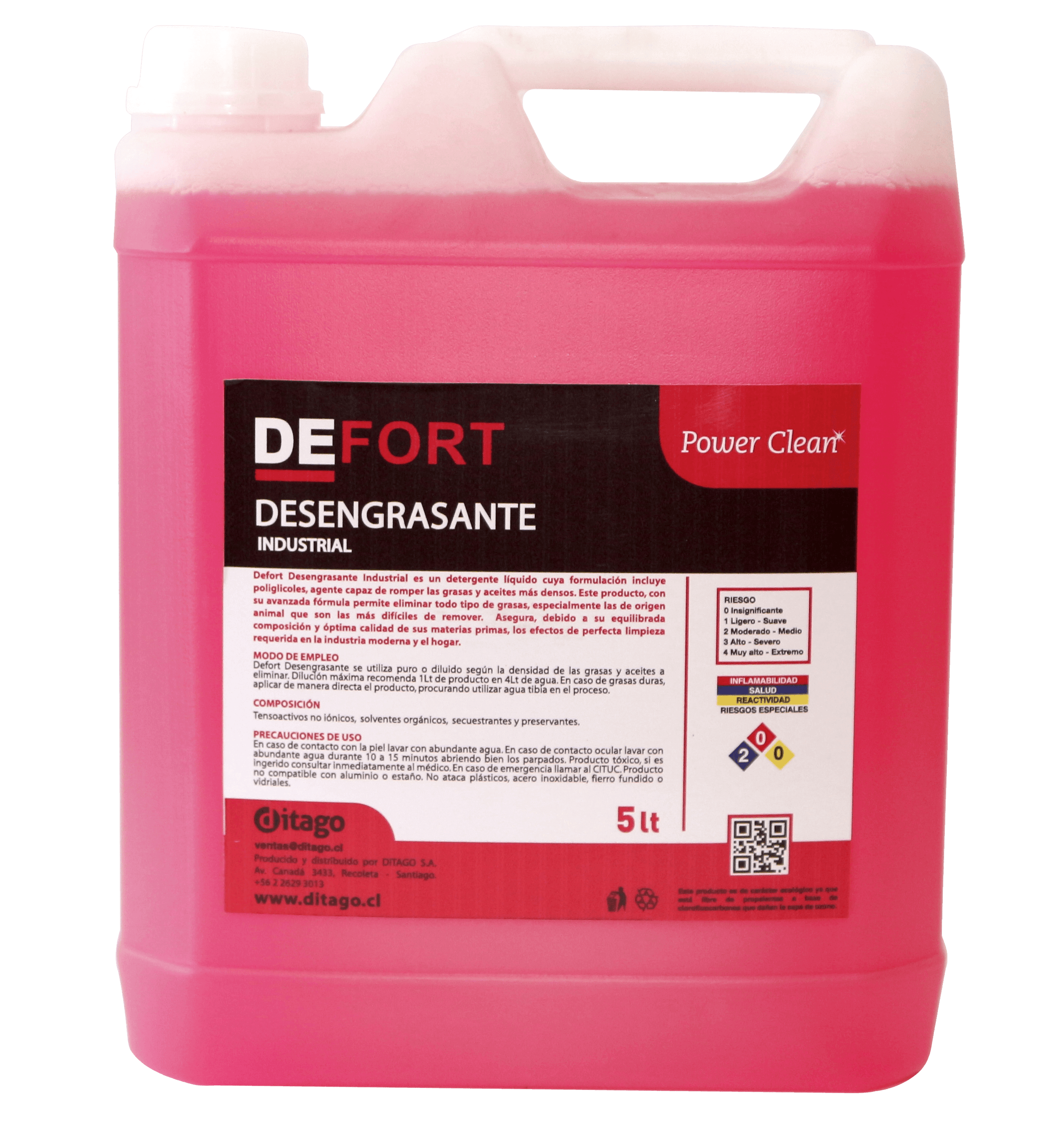DEFORT DESENGRASANTE INDUSTRIAL 5 LT — Ditago