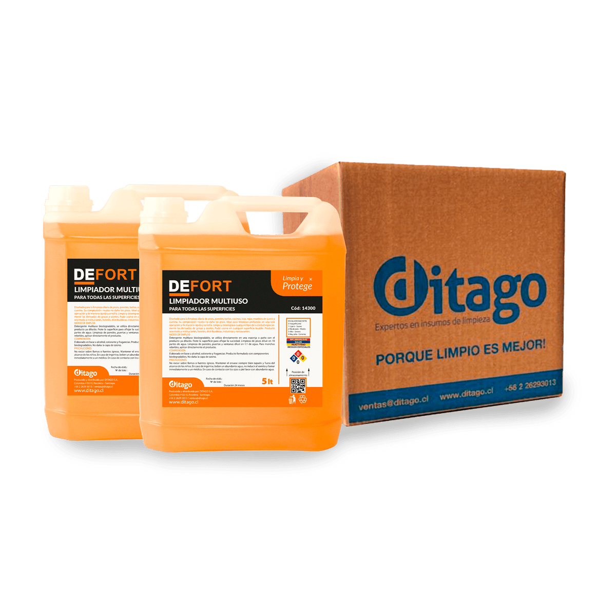 DEFORT LIMPIADOR MULTIUSO MULTISUP. 5LT x 2UN CJ — Ditago